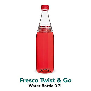 Aladdin Fresco Twist and Go Two Way Lid Water Bottle, Red, 0.7 Litre