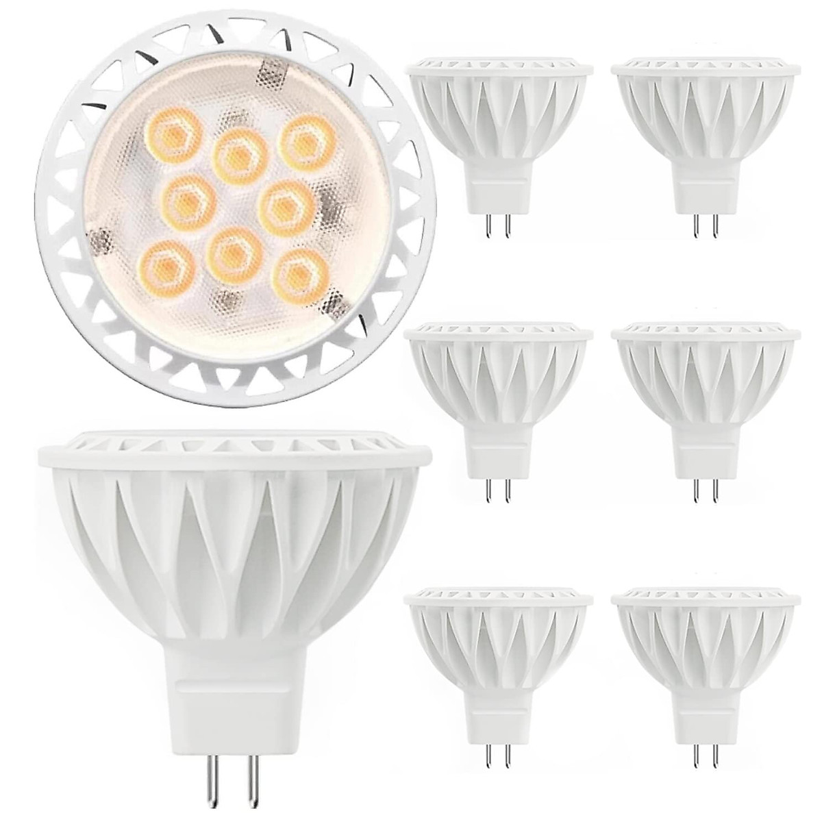GOHDLAMP MR16 LED Bulbs 50W Halogen Equivalent Landscape Light Bulbs, 2700K Warm White 5W GU5.3 MR16 12V Spotlight Bulb, Non-Dimmable 38° Beam Angle for Landscape, Recessed, Track Lighting 6 Pack