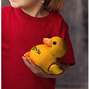 Fiesta Toy Yellow Duck Stuffed Animal - Pocket Huggables Duck Mini Yellow Plush Keepsake Gift with Custom Name
