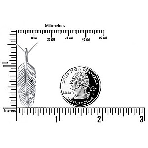 DAOCHONG S925 Sterling Silver Feather Pendant Necklace 18inches Box Chain