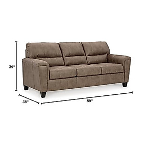 Signature Design by Ashley Navi Queen Sofa Sleeper, 89" W x 38" D x 39" H, Dark Brown
