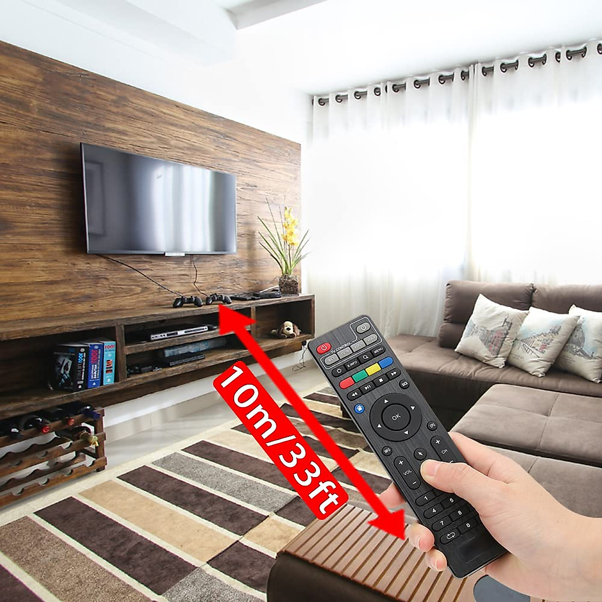 TV Set-top Box Remote Control Controller Replacement, for Tvip 410 Tvip 412 Tvip 415 Tvip 605 Tvip S300 Set Top Box, More Than 10m/33ft Remote Control Distance