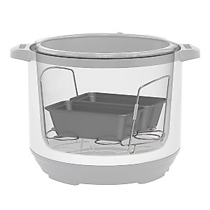 Instant Pot Official Non-Stick Mini Loaf Pans, Set of 2, Versatile for Meatloaf, Lasagna, Desserts, Compatible with 6-Quart and 8-Quart Cookers, Easy Cleanup, Gray