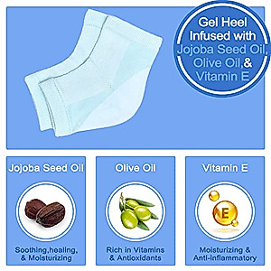 Sptcckare Moisturizing Socks Lotion Gel for Dry Cracked Heels, Spa Gel Socks Humectant Moisturizer Heel Balm Foot Treatment Care Heel Softener Sock (1 Pair)