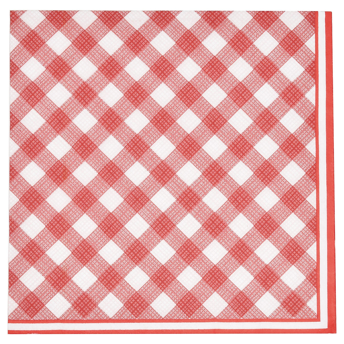 Gift Boutique 200 Pcs Red and White Gingham Party Supplies Set Paper Plate Napkin for Checkered Plaid Picnic BBQ Birthday Disposable Dinnerware Serve 50