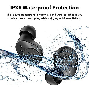 iLuv TB200 Black True Wireless Earbuds Cordless in-Ear Bluetooth 5.0 with Hands-Free Call Microphone, IPX6 Waterproof Protection, High-Fidelity Sound; Includes Compact Charging Case & 4 Ear Tips