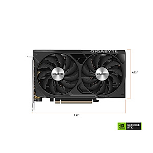 GIGABYTE GeForce RTX 4060 Ti WINDFORCE OC 8G Graphics Card, 2X WINDFORCE Fans, 8GB 128-bit GDDR6, GV-N406TWF2OC-8GD Video Card