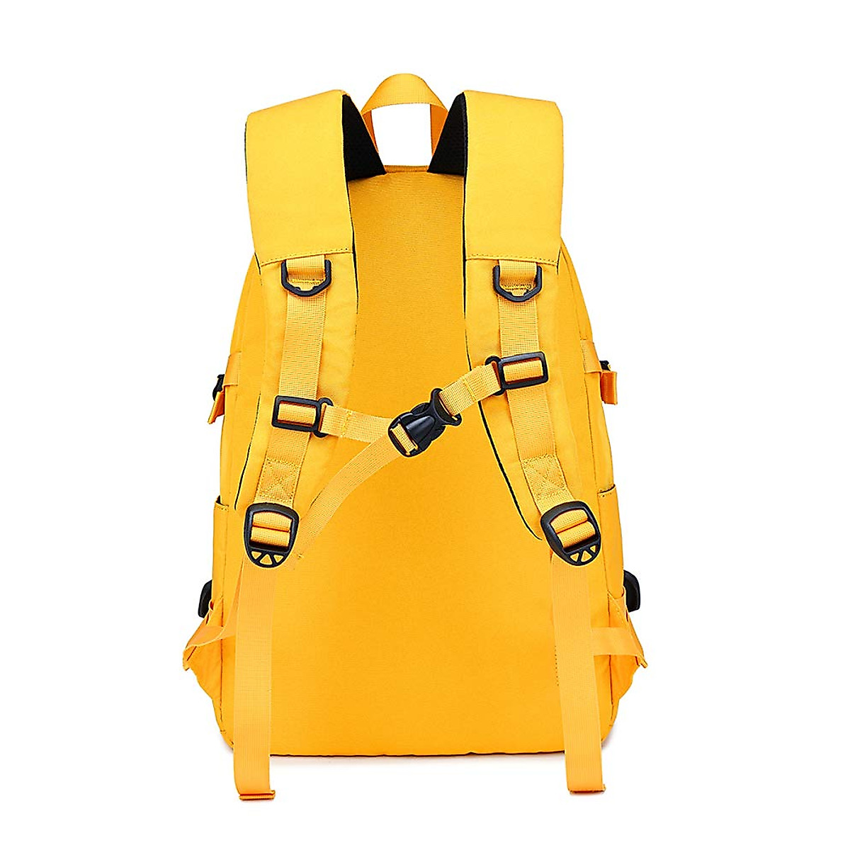 AGOWOO College Backpack Teen Lightweight School Book Bag with USB Charger Port Casual Daypack (Yellow) for Women Men Youth