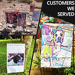 Anley Double Sided Custom Garden Flag 18 x 12.5 In with Flag Stand - Print Your Own Logo/Design/Words - Weather Proof & Double Stitched - Customized Garden Flags Banners (Flagpole Included)