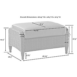 Crosley Furniture KO70067BR-SG Kiawah Outdoor Wicker Ottoman, Sangria