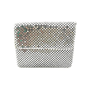 X-Small Evening Clutch Metal Mesh Purse Bag for Cocktail Party Prom Wedding Banquet (Silver)