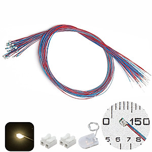 ZZHOB 25PCS Pre-Wired 0805 SMD LEDs(Light Mode: Continuous Warm White Light) Micro LED Light Emitting Diode with Assembly Accessories (Warm White, 25pcs)