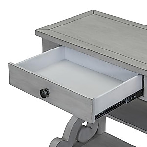 Knocbel Retro Entryway Console Table with 2 Storage Drawers and Adjustable Shelves, Entrance Hallway Foyer Behind Couch Sofa Table Living Room Decor Furniture, Easy Assembly (Antique Gray)