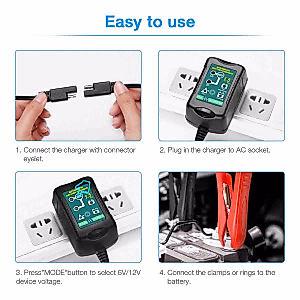 12V/6V 1.5 Amp Battery Charger for Harley Davidson Motorcycles Maintainer