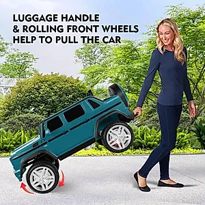 JOYLDIAS Kids Ride On Cars, Licensed Mercedes-Benz Maybach G650S, 12V7A Battery Powered Toy Electric Car for Kids w/2.4G Remote Control, 2 Motors, 3 Speeds, Music, Horn, LED Lights, Peacock Blue