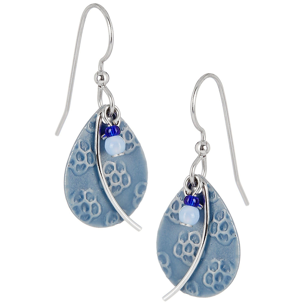 Silver Forest Blue Tear with Texture Flowers and Wisp NE-1912