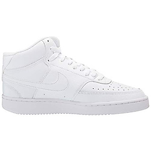 Nike Women's Court Vision Mid Sneaker, White/White-White, 5.5 Regular US