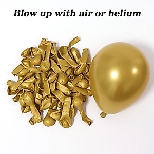 RUBFAC Gold Balloons, 120pcs 5 Inch Chrome Metallic Latex Gold Balloon for Party Supplies Birthday Anniversary Festival Baby Shower Wedding Engagement Decoration
