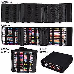 The Beadsmith Bead Tube Tower – Mini Storage Unit – 6.5 inches, Folds Easily for Storage or Travel – Holds Large and Small Bead Tubes – Clear Zippered Pouch …