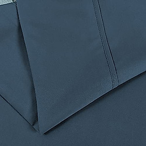 LONAVA Twin Size Sheets Set - 4 Piece Set Wrinkle Free Hotel Luxury Oeko-TEX Sheets and Pillowcases Set, Silky Soft Microfiber Bed Sheets, Breathable and Elastic, 16-Inch Deep Pockets, Navy Blue