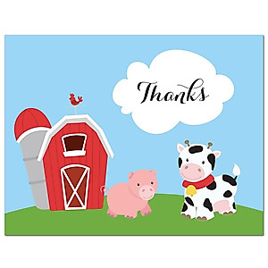 MyExpression.com 50 Cnt Fun Farm Animals Baby Thank You Cards
