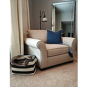 DII Durable Woven Striped Storage Bin Collapsible with Soft Rope Handles Reinforced with Metal Grommets, Small, 11x10x9, Tango Red