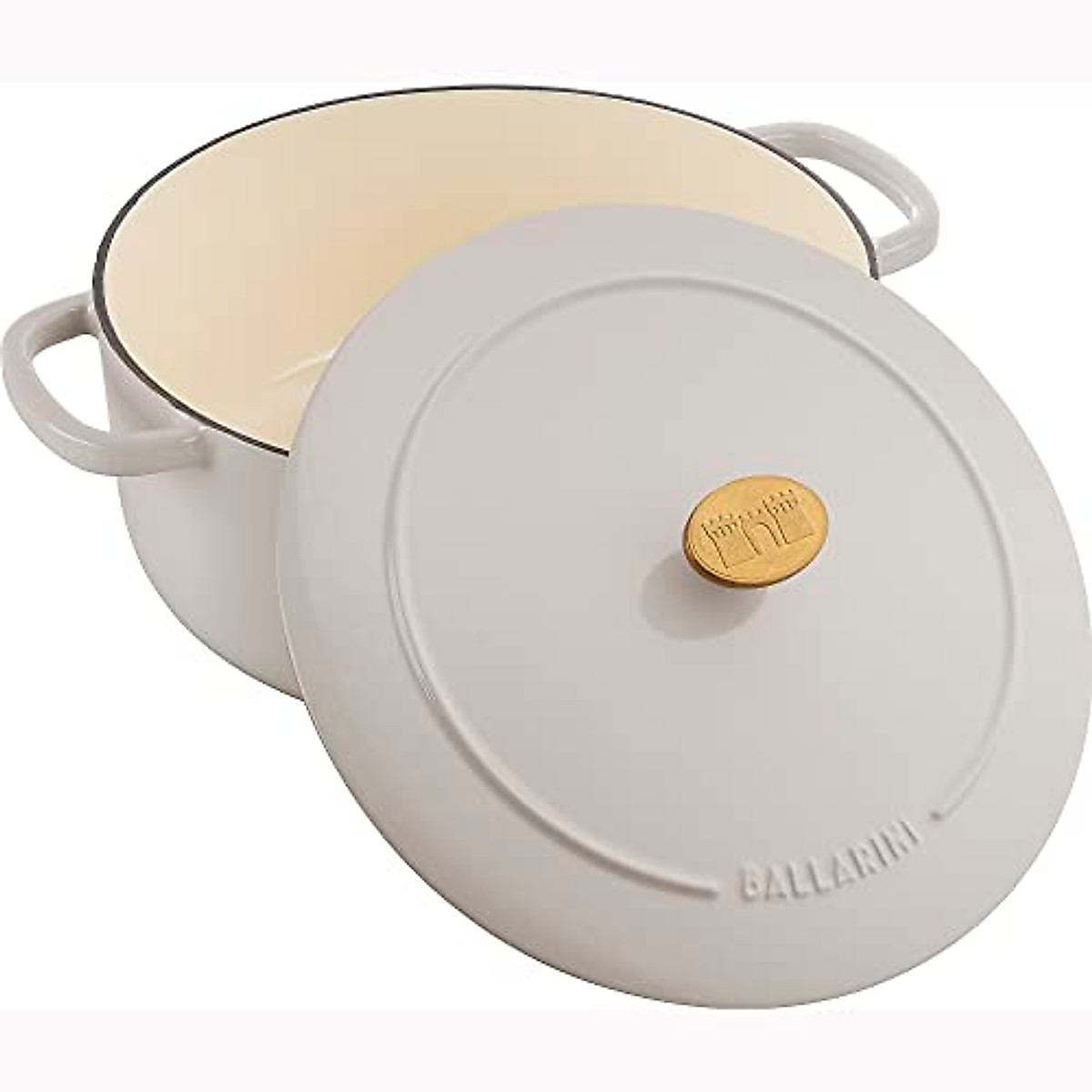 BALLARINI Bellamonte Cast Iron 6-qt Round Dutch Oven - Crema White