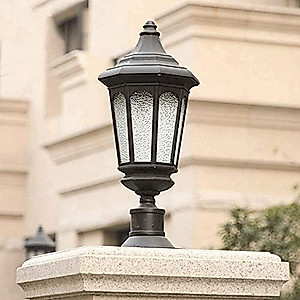 Outdoor Post Light Exterior Pillar Light Classical Outdoor Waterproof Column Head Lamp, Suitable for Door Porch Exterior Wall Pillar Lamp, Patio Porch Decoration Lighting