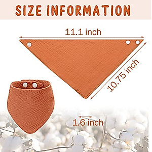 Jiuguva 10 Pieces Muslin Baby Drool Bibs Cotton Teething Bandana for Unisex Boys Girls, 10 Solid Colors Set for Drool Bibs (Bright Colors)