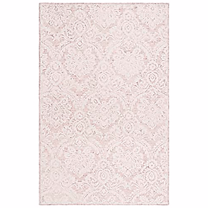Safavieh Blossom Collection 8' x 10' Pink/Ivory BLM106U Handmade Damask Wool Area Rug