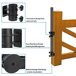 LKHOME Patio Umbrella Holder, Outdoor Deck Umbrella Mount, 2.2'' Diameter in Stainless Steel Umbrella Clamp Adjustable Railing Umbrella Mount Outside for Garden Backyard Balcony