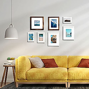 Annecy 8x10 Picture Frame (3 Pack, White) -Made of Solid Wood 8x10 Photo Frames with Real Glass for 5x7 with Mat -Wall Mount & Table Top Display