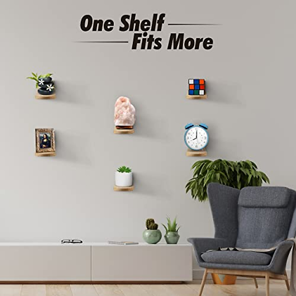 Wall Shoe Shelf - Pine Wood Shoe Display Shelf- Traditional Creations Set of 6 Wall Mount, and Adhesive Tape Installation, Floating Shoe Display Stand for Sneakersshelf