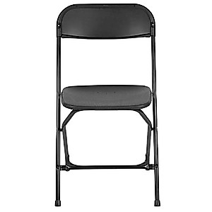 Flash Furniture Hercules Plastic Folding Chair - Black (10 Pack) | Lightweight, Durable, and Comfortable Event Chair | 650LB Weight Capacity