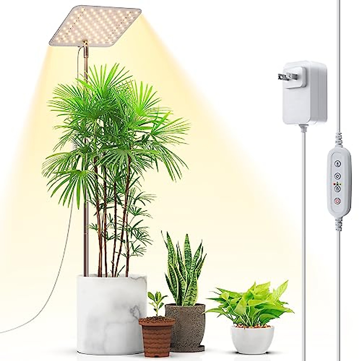 Barrina Plant Grow Light, 182 LEDs Full Spectrum Grow Lights for Indoor Plants, Height Adjustable Growing Lamp Fixture with Automatic Timer 3/6/12H, 7 Dimmable Levels, 3 Color Mode for Large Plants