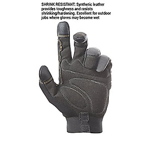 Custom Leathercraft125M Handyman Flex Grip Work Gloves, Shrink Resistant, Improved Dexterity, Tough, Stretchable, Excellent Grip