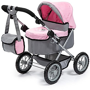 Bayer Design Baby Doll Trendy Pram in Grey/Pink, 67 x 41 x 68 centimeters, 1300800
