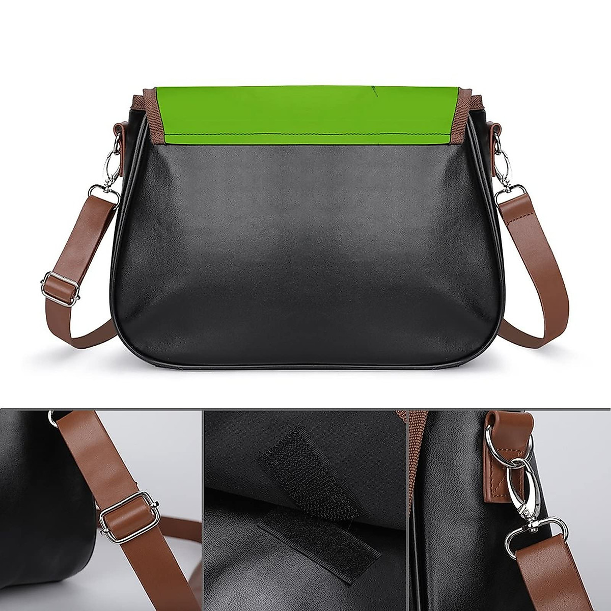 Colored Hand Sketch Frogs Women's PU Leather Purses Soft Crossbody Bag Shoulder Handbags