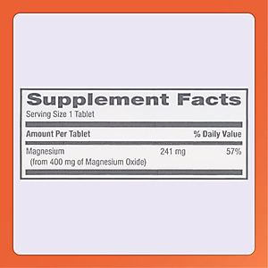 Rugby Magnesium Oxide 400 mg Tablets - Dietary Supplement - Gluten-Free - 120 Tablets