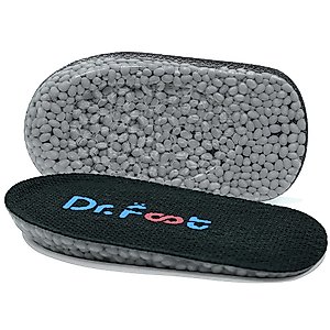 Dr. Foot's Height Increase Insoles, Heel Cushion Inserts, Heel Lift Inserts for Leg Length Discrepancies (0.6" Height, Black)