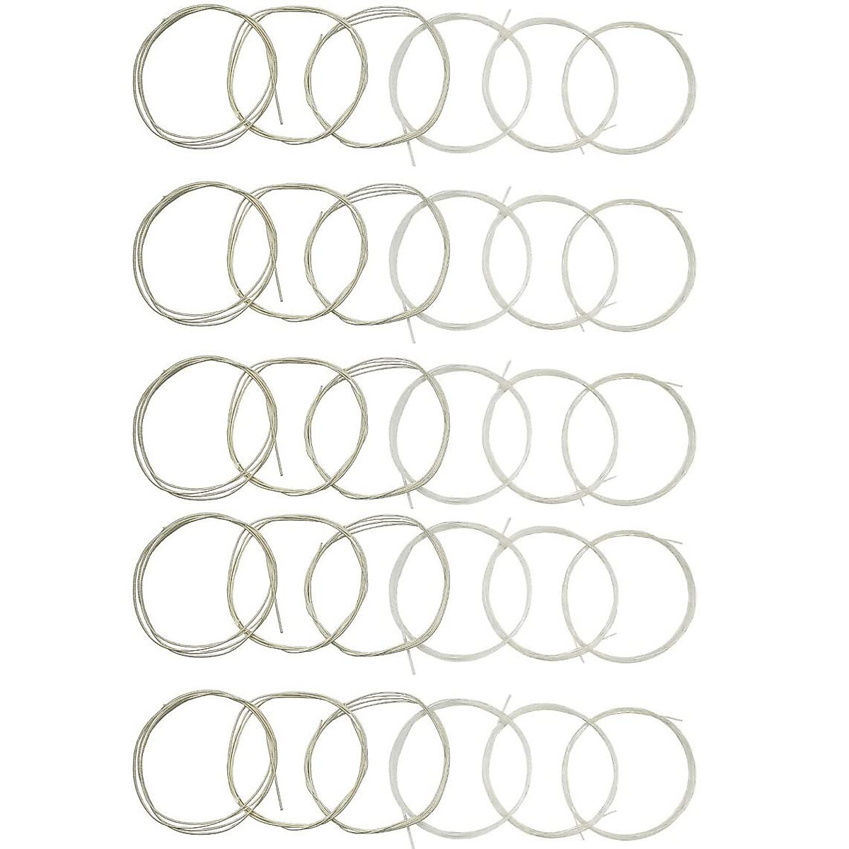 TUOREN 5 Sets of 6 String Guitar Strings Replacement Nylon String for Classical Guitar (3 Clear Nylon and 3 Nylon Core Alloy Winding)