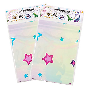 WERNNSAI Unicorn Party Tablecloth - 2 Pack Rainbow Unicorn Party Decorations 108'' x 54'' Disposable Table Cover Plastic Table Cloths for Girls Birthday Baby Shower Unicorn Themed Party Supplies