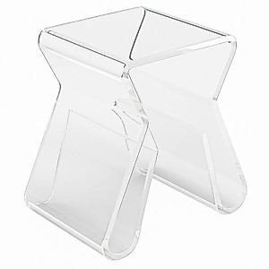 BTLWSI Acrylic Side Table, Acrylic Sofa Table Acrylic Nightstand with Storage Slots, Acrylic Clear End Table Stool for Living Room, Modern Clear Acrylic Coffee Table, 17" D x 12.2" W x 11.6" H