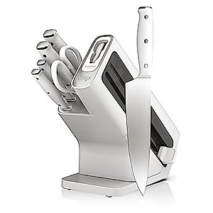 Ninja K12007WHBN NeverDull 7-Piece Prep Knife System, Essential, High Carbon Stainless Steel, Built-in Sharpener, White