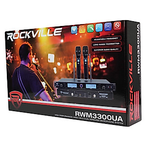 RockvilIe RWM3300UA Dual Handheld Microphones for Church Sound Systems