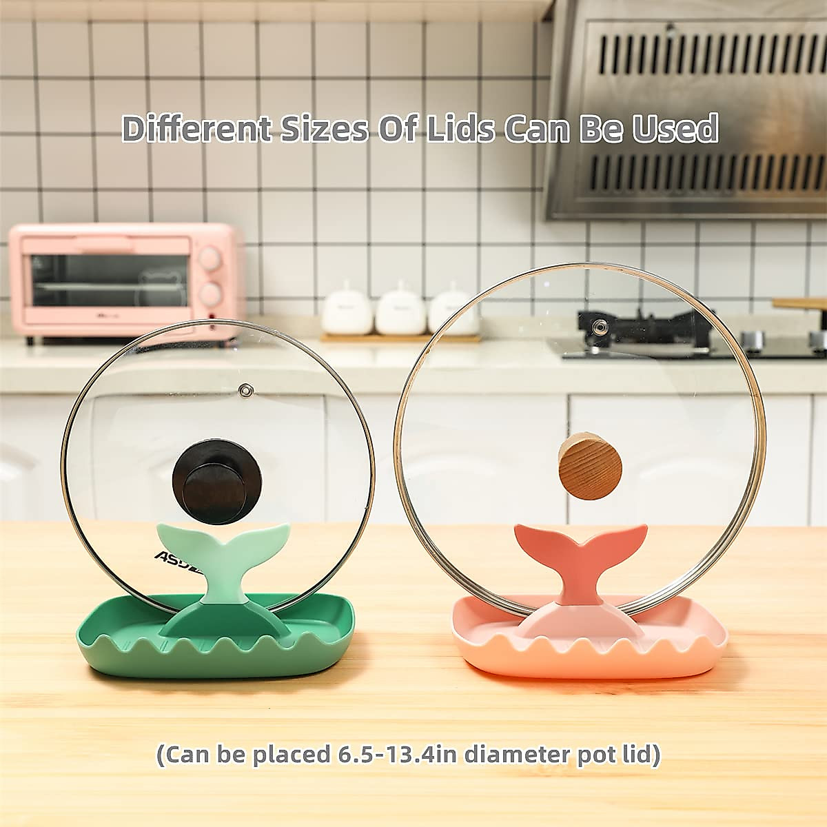 Kitchen Spoon Rest Holder with Drip Pads, Heat-Resistant Utensil Rests for Stove Counter Top,Spoon Rest with Pot Lid Holder，BPA Free Silicon Spatula Rest Organizer for Ladles, Tongs, Forks (Green)