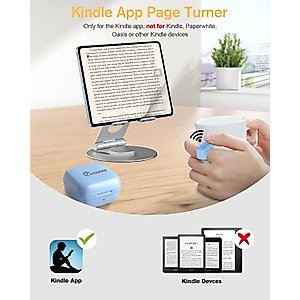 Remote Control for TikTok, Page Turner for Kindle App, Bluetooth Camera Video Recording Remote, Scrolling Ring for TIK Tok, iPhone, iPad, iOS, Android - Blue