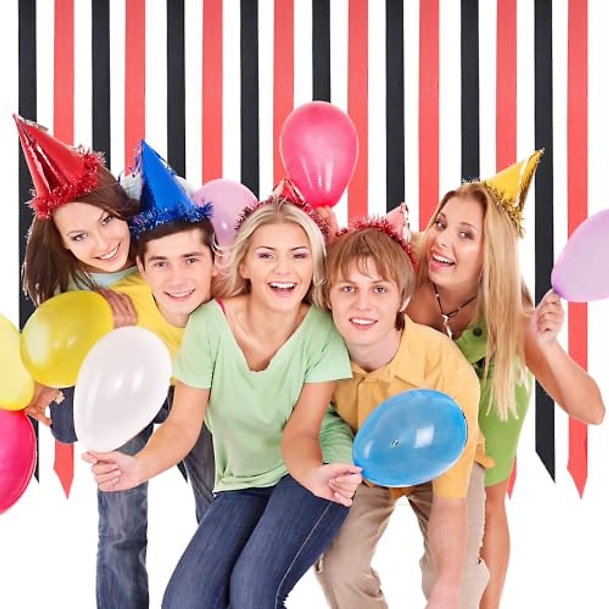 Ashmacdo 10 Rolls Crepe Paper Streamers,820 Ft Black and Red Crepe Paper Decorations Party Streamer for Birthday Decorations, Party Decorations, Wedding Decorations