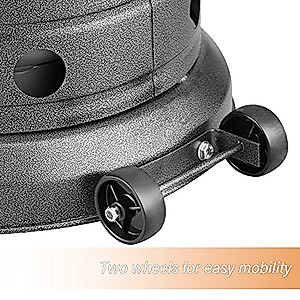 Saemoza 46,000 BTU Outdoor Propane Patio Heater, Standing Garden Heater with Wheels Outdoor Heater Propane Gas, ETL Certified Gas with Safety Ignition System (Silver)