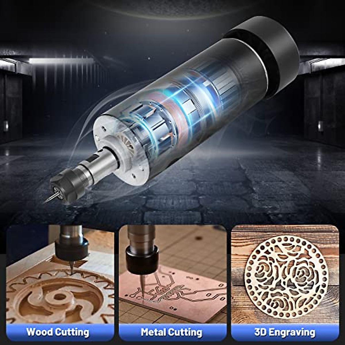 CNC Machine, Desktop CNC Router Machine for Woodworking Metal, 500W Router Machine, 3 Axis CNC 3018 Update Version 3020-Plus Engraving Machine for Wood Metal Acrylic PCB MDF Carving Cutting